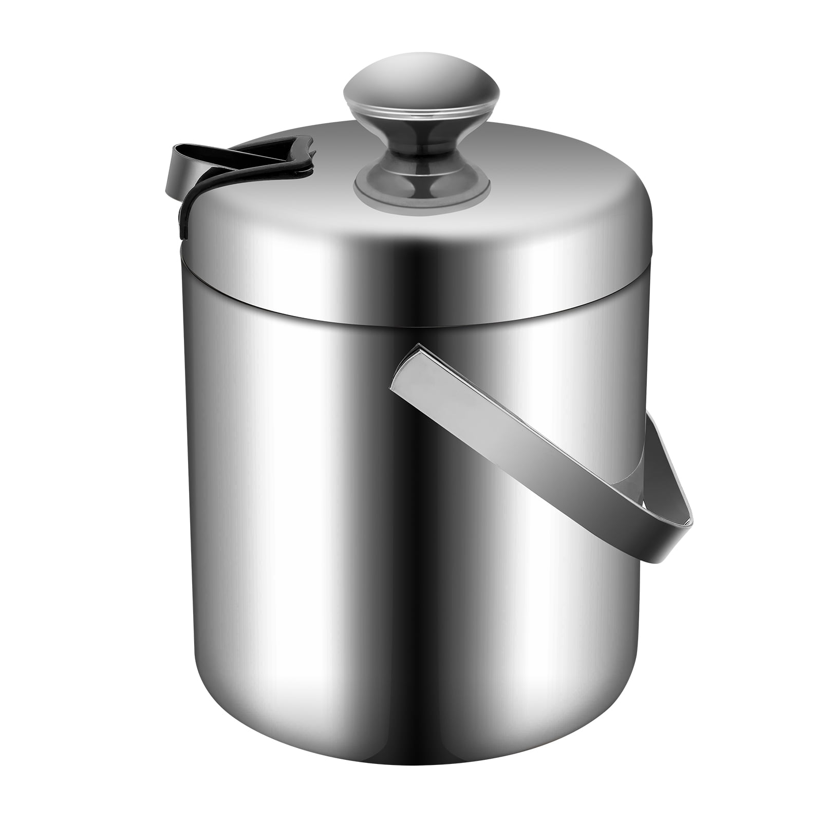 Autrinix Portable Ice Bucket Stainless Steel 1.3L Double-Layer ...