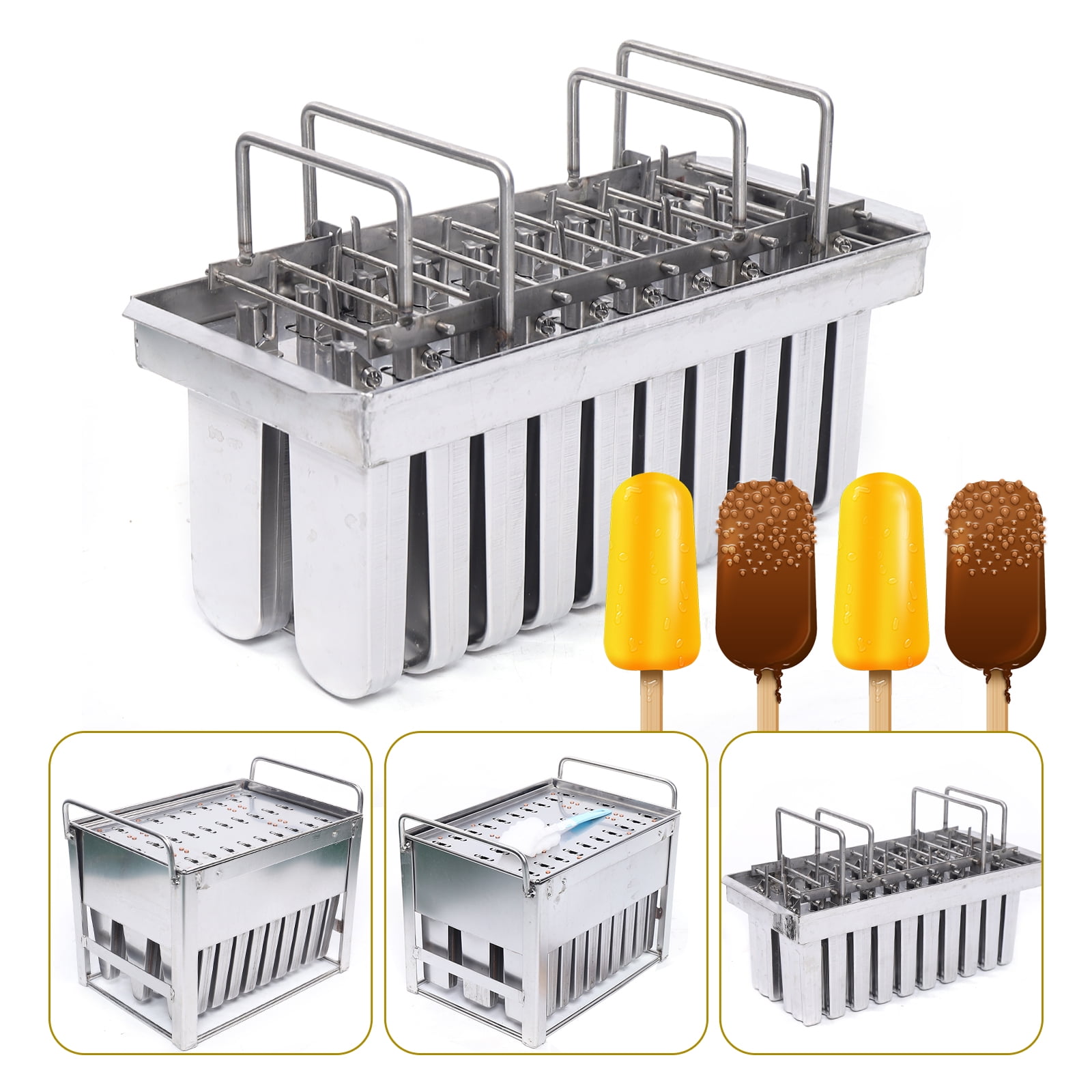Autrinix Reusable Stainless Steel Popsicle Maker, 20 Popsicle Molds ...
