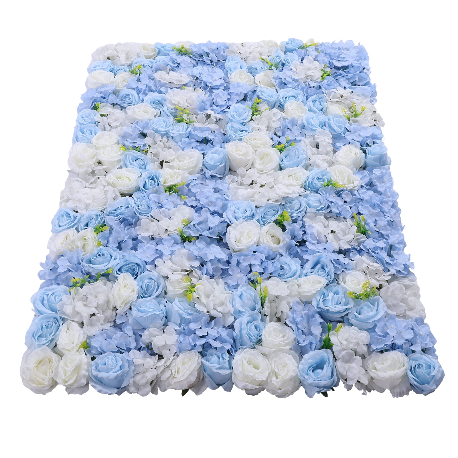 Autrinix Silk Artificial Flower Wall Panel, Blue & White Hydrangea and ...
