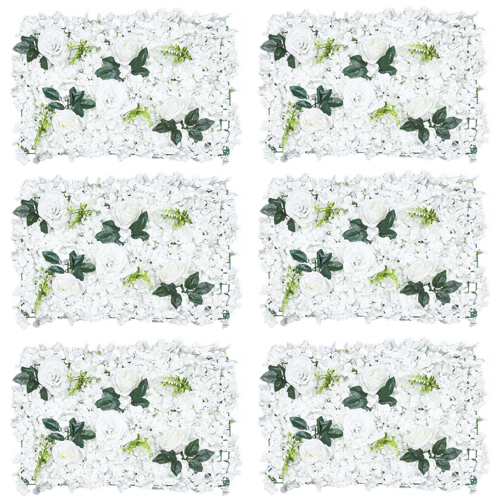 Autrinix Silk Flower Wall Panel Set, Decorative Flower Backdrop for ...
