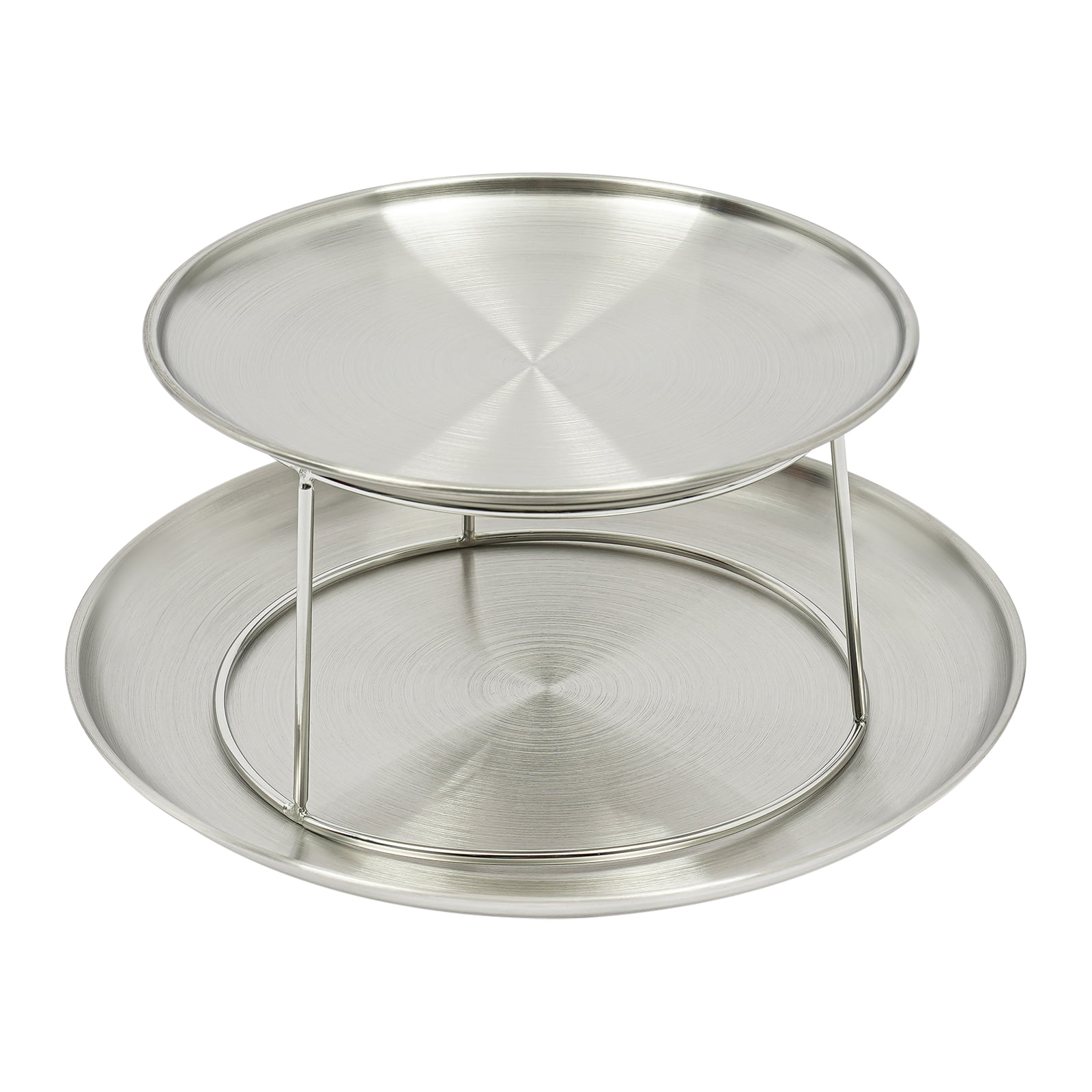 Autrinix Silver 2-Tier Seafood Tower, Elegant Round Platter for Parties ...