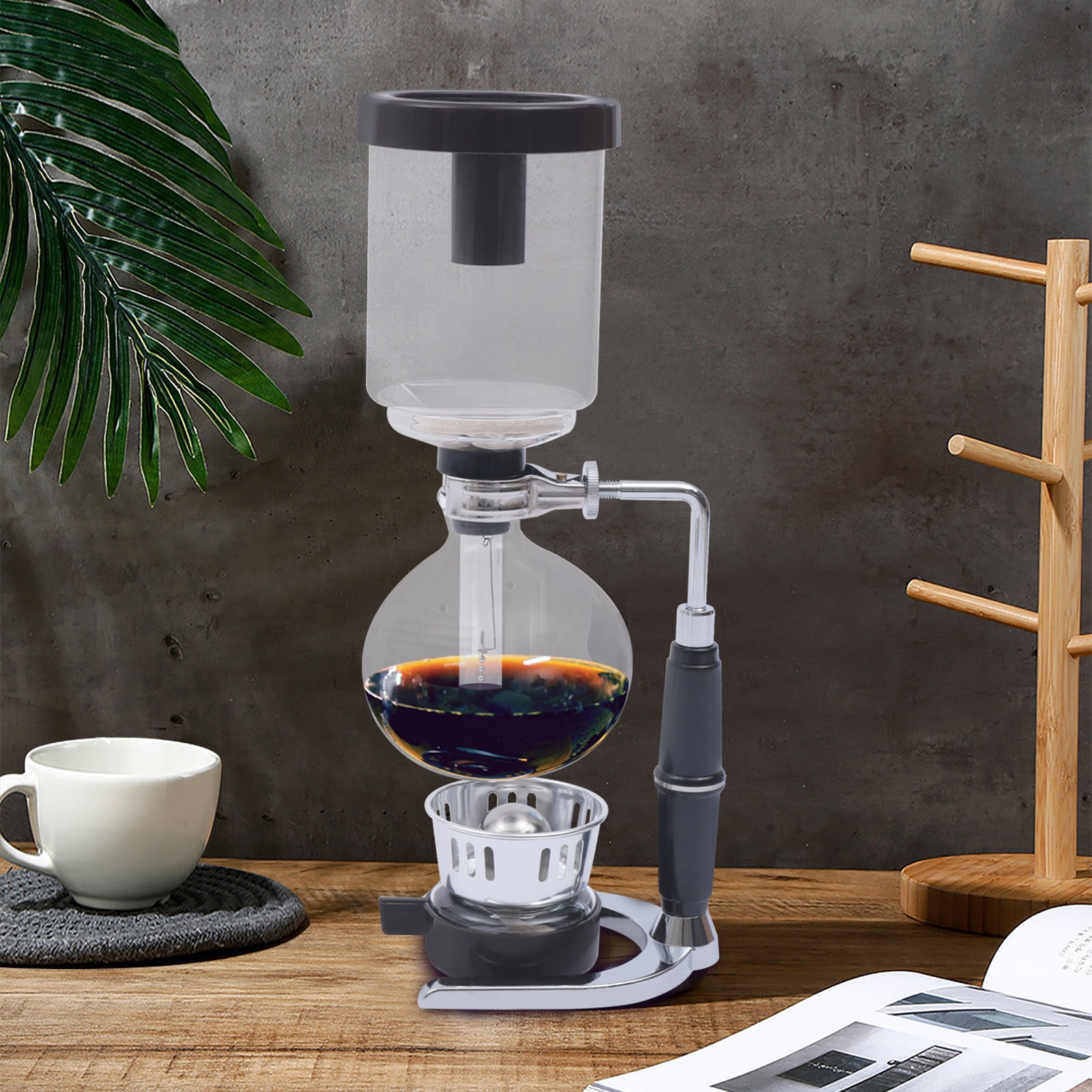 Autrinix Siphon Coffee Brewer, Borosilicate Glass Pot with Flannel ...