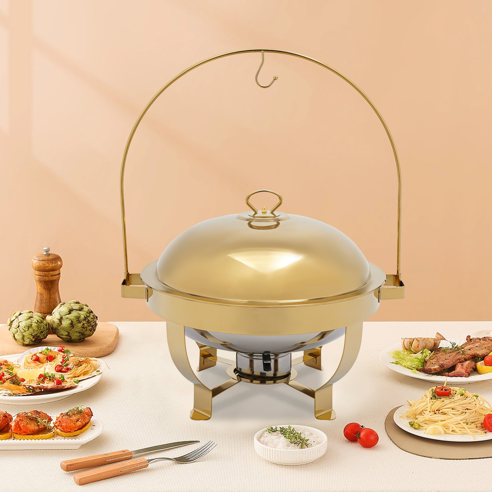 Autrinix Stainless Steel Chafing Dish, 7.26qt Buffet Set with Alcohol ...