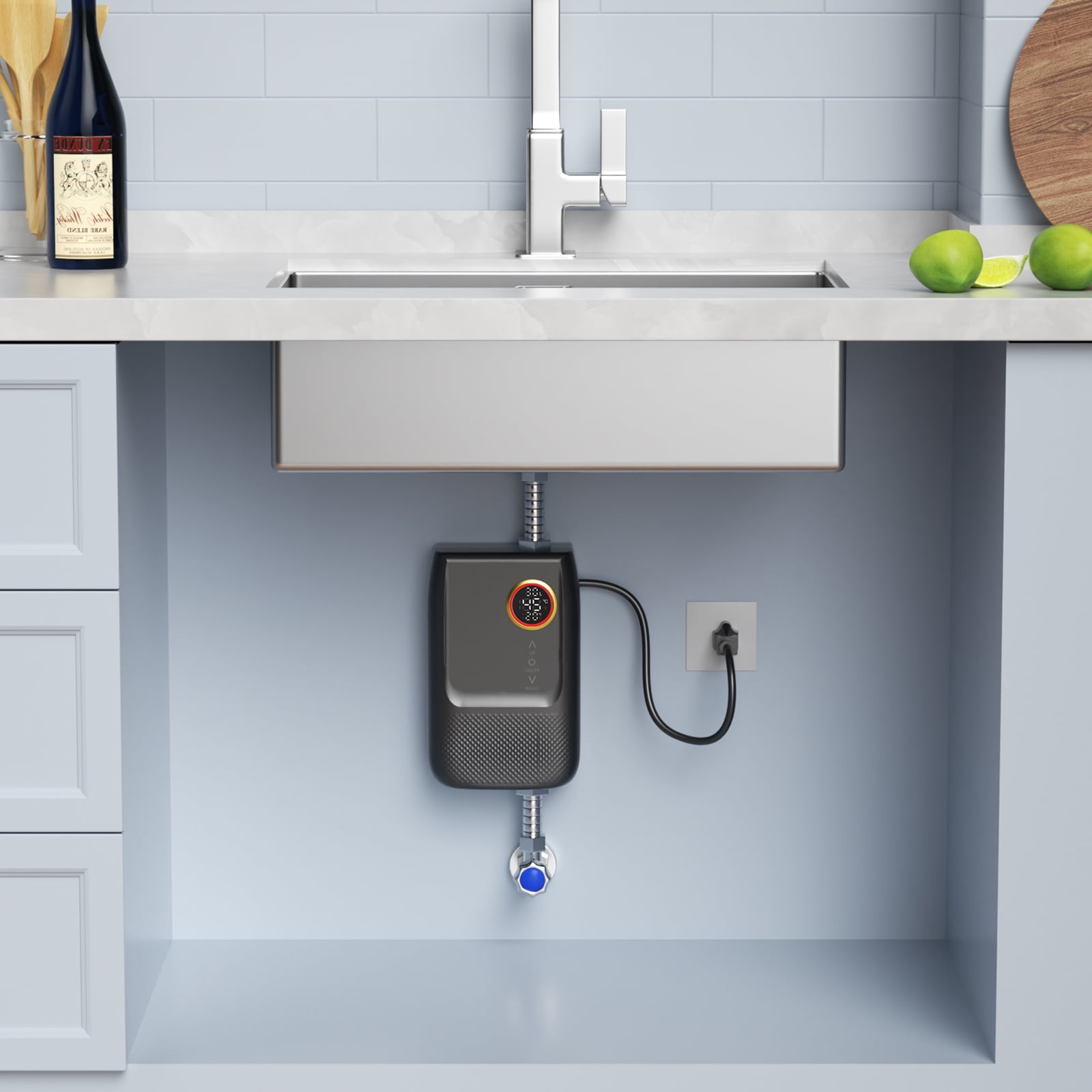 Autrinix Tankless Electric Water Heater, 3000W Instant Hot Water Heater ...