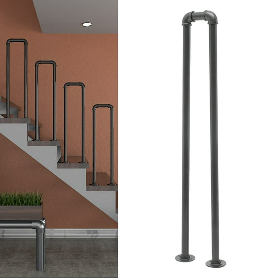 Autrinix U-Shaped Handrail for Stairs, Industrial Retro Galvanized ...