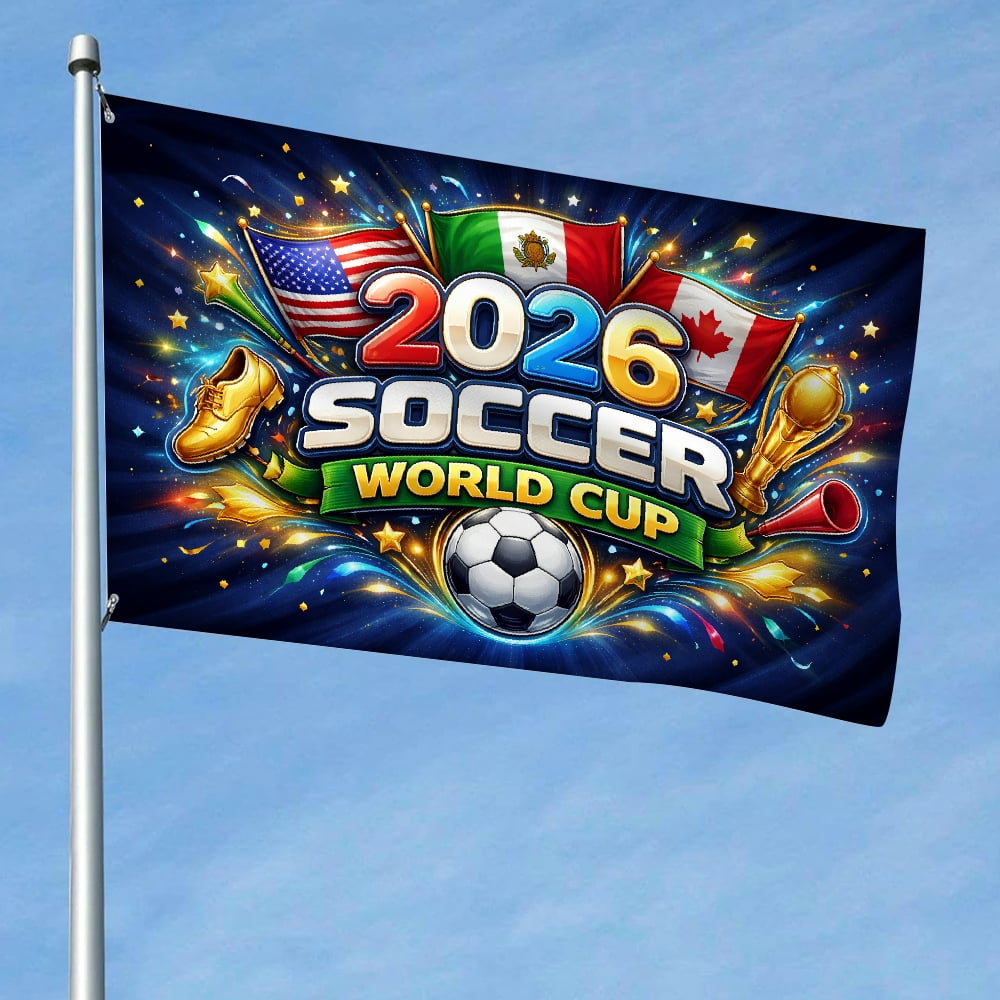 Autua 2026 Soccer World Cup Decorative Flag - Large Polyester Football ...