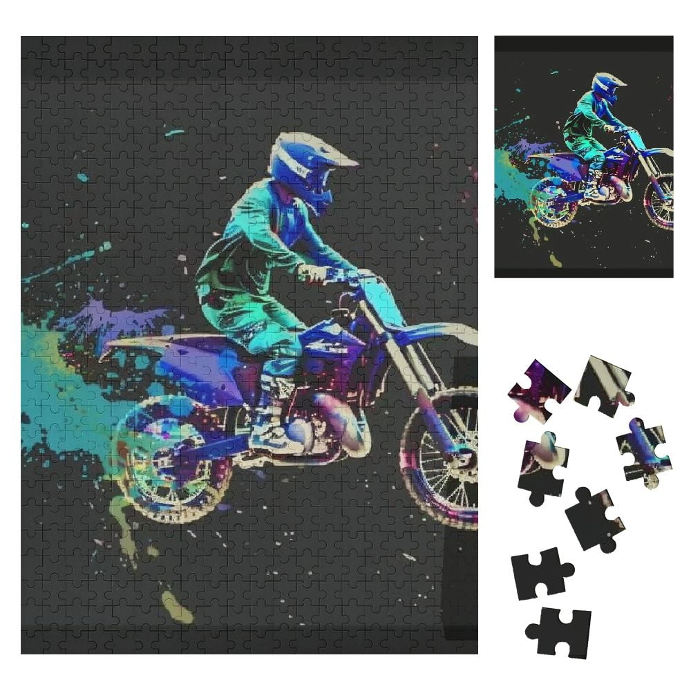 Autua Action Painting Wooden Jigsaw Puzzle Vertically Designed Puzzle ...