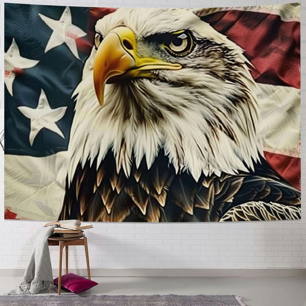Autua Bald Eagle Flag American Romanticism Tapestry Wall Hanging Unique ...