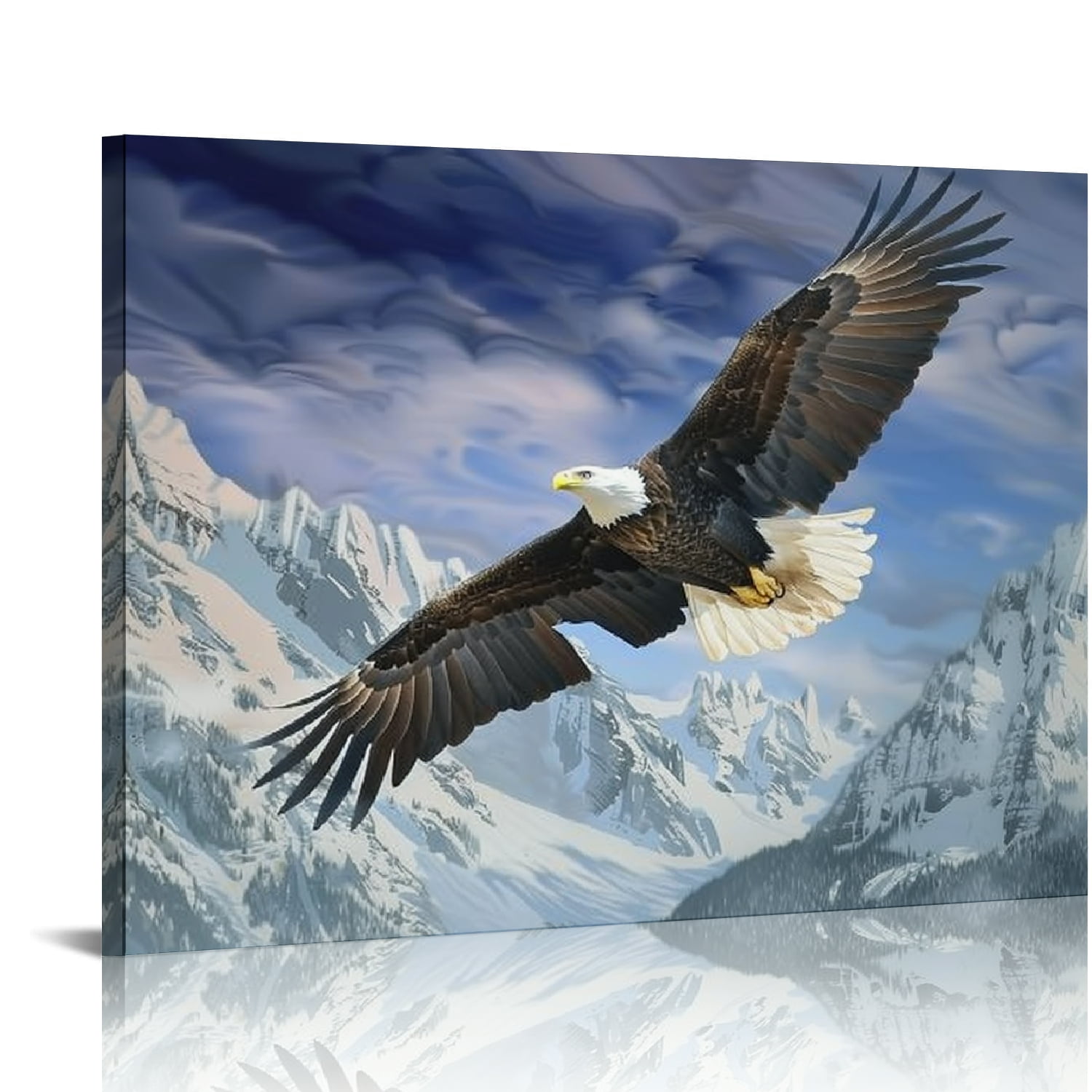 Autua Bald Eagle Mountain Sky Canvas Wall Art Home Decor 16x12in - Walmart.com