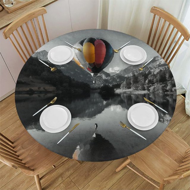 Autua Balloons Round Table Cover Stain Resistant and Washable 100% ...