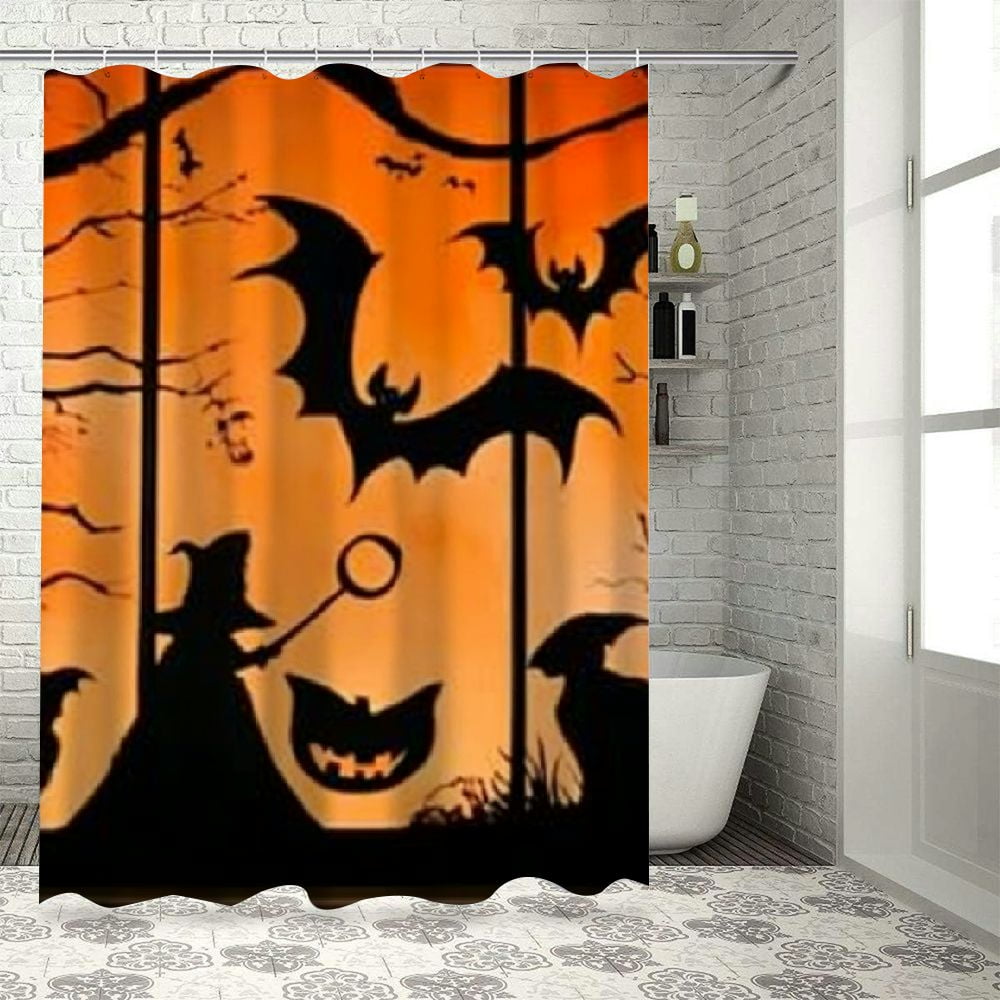 Autua Bats Bathroom Decor Set with Hooks, Graphic Print Polyester ...