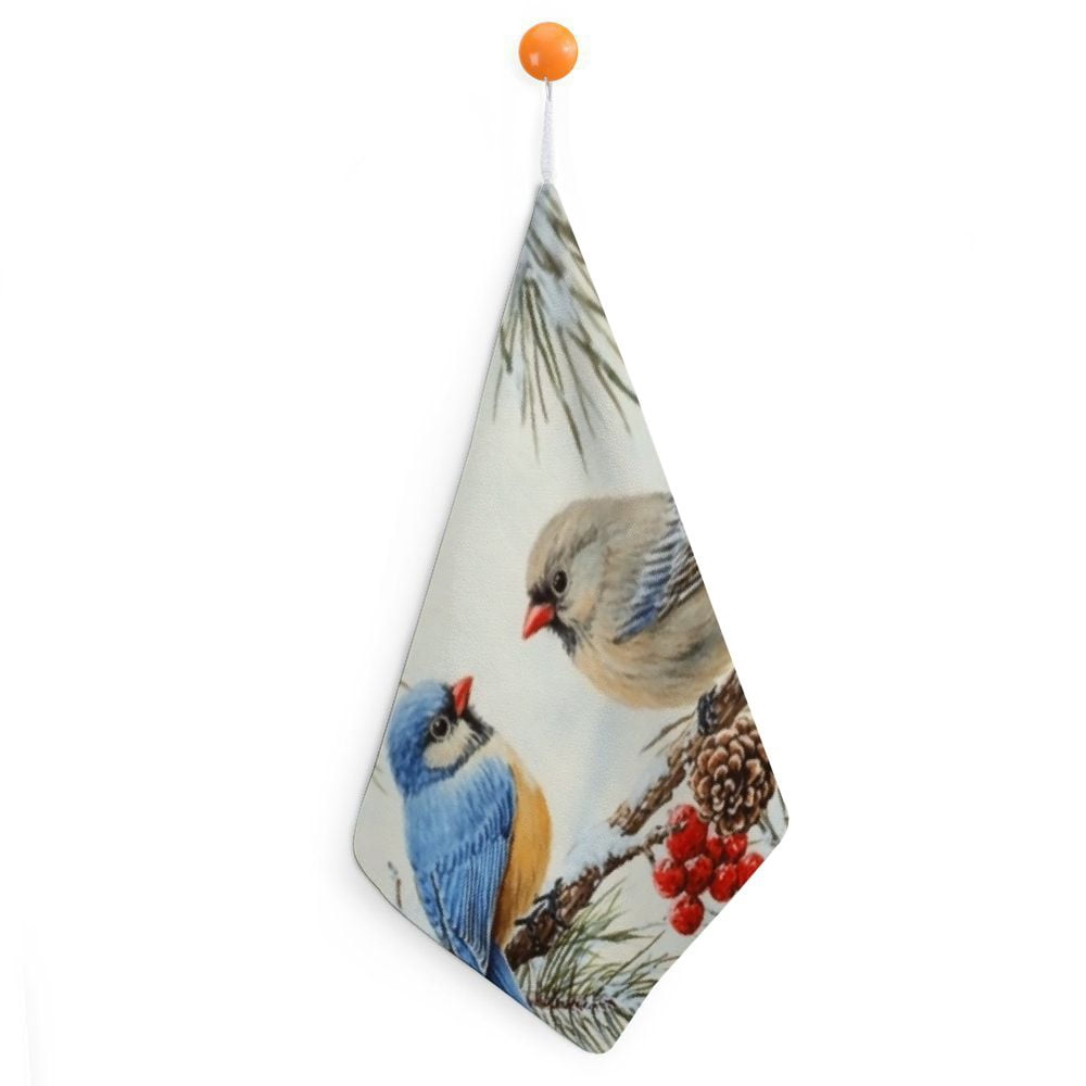 Autua Birds Tree Branch Pine Cones Reusable Hand Towels - Ultra-Fine ...