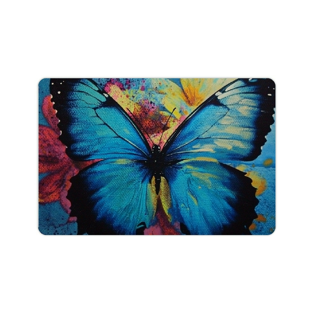 Autua Blue Butterfly Flower Diatom Mud Bath Mat Fast Absorption Home ...