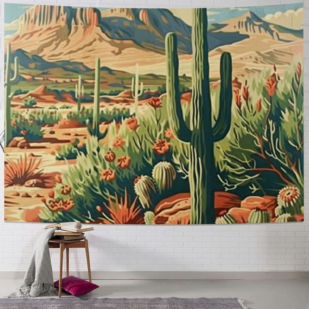 Autua Cactus Trees Tapestry Wall Hanging Unique Style Graphic ...
