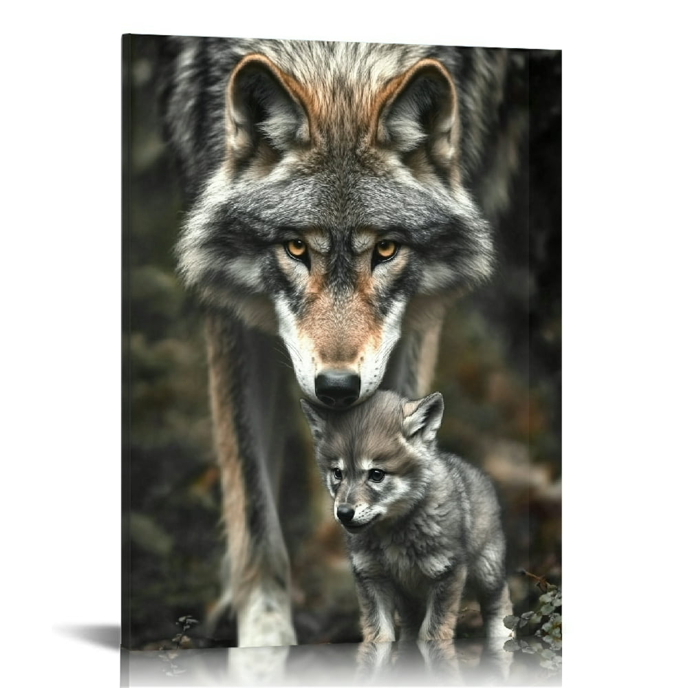 Autua Canvas wall art wolf decoration black and white picture wolf and ...