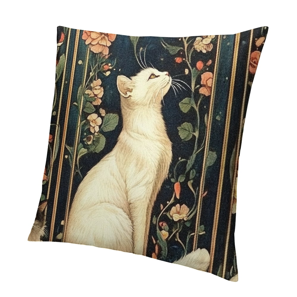 Autua Cats Floral Gothic Pillowcase Home Furnishing Short Plush ...