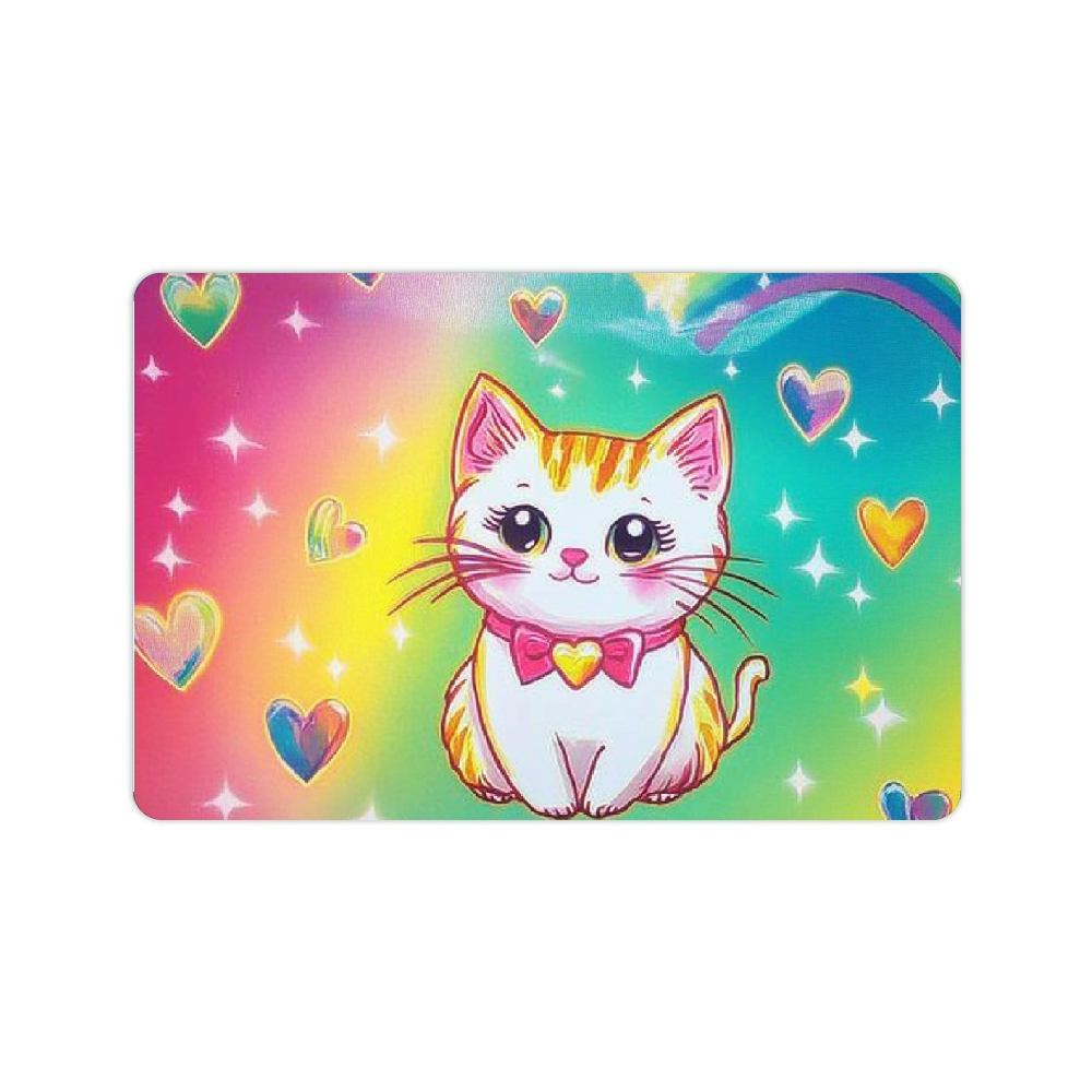 Autua Cats Rainbows Hearts Diatom Mud Mats Non-Slip Home Rug 24x16in ...
