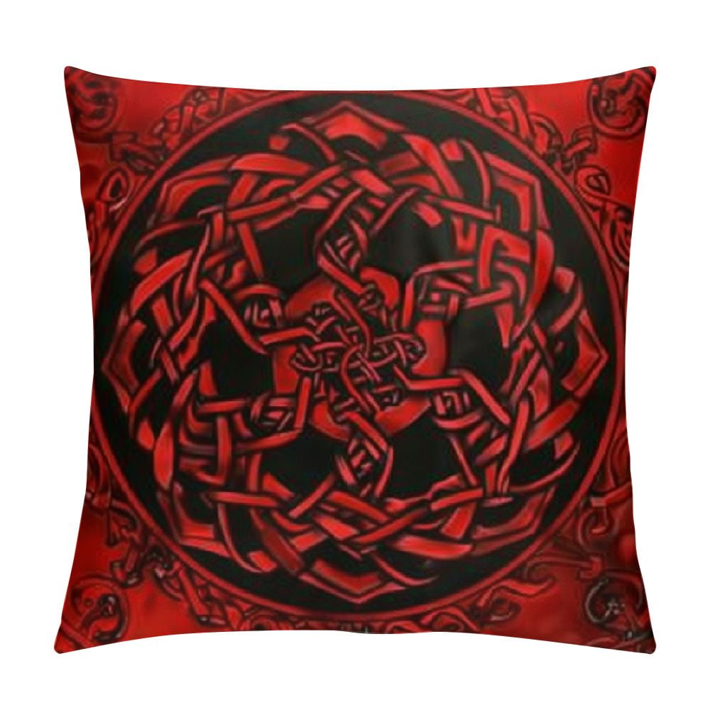 Autua Celtic Design Symbolism Graphic Decorative Pillow Cover for Home ...