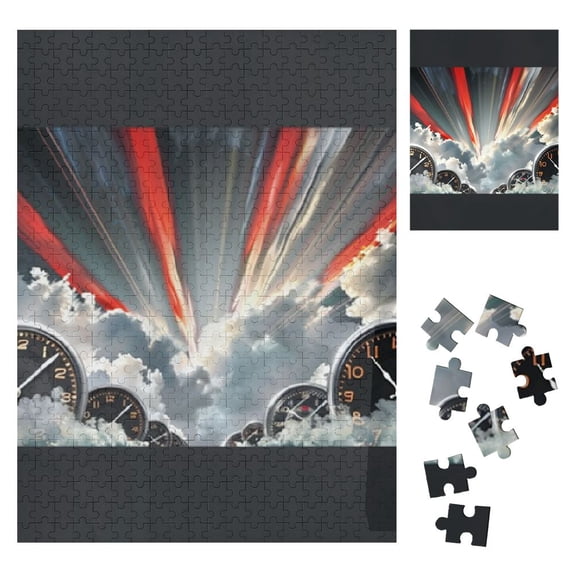 Autua Clocks Clouds Sun Rays Wooden Puzzle Vertical Challenging ...