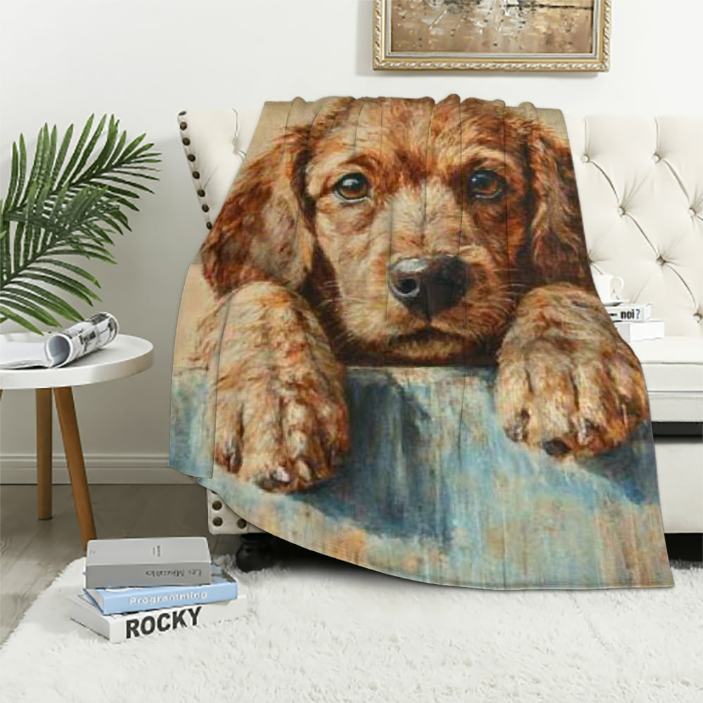 Autua Cocker Spaniel Puppy Throw Blanket Gifts, Soft Cozy Fleece ...