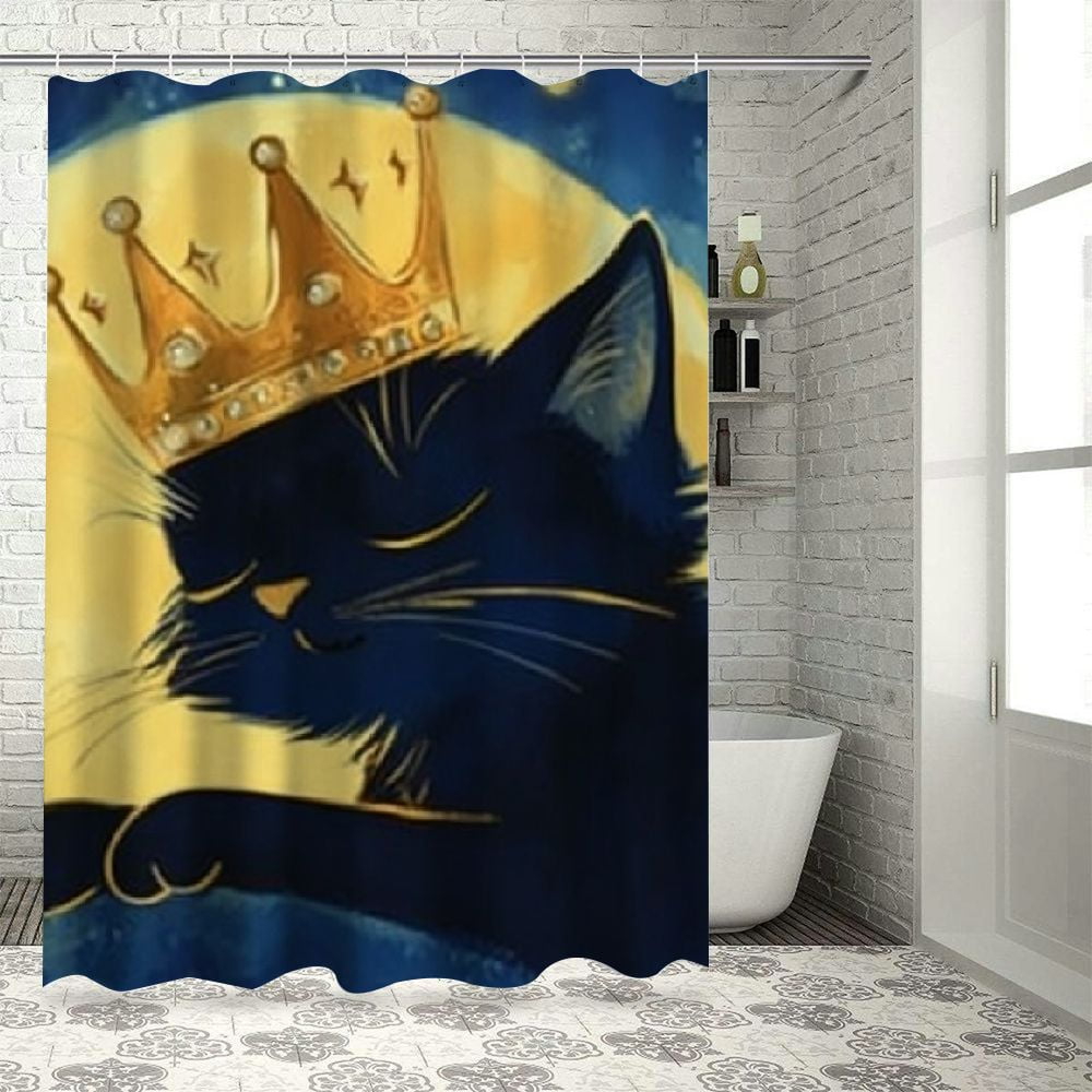Autua Cute Cat Bathroom Decor Set with Hooks, Graphic Print Polyester ...
