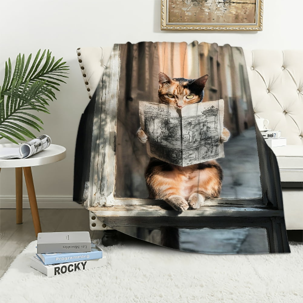 Autua Cute Cat Flannel Material Blanket Exquisite Gifts Mother's Day ...