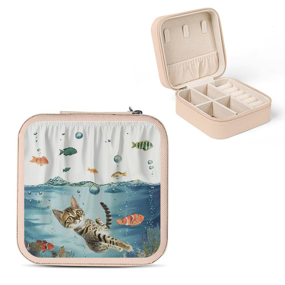 Autua Cute Cat Flexible Storage Jewelry Box for Necklace, Ring, Earring ...
