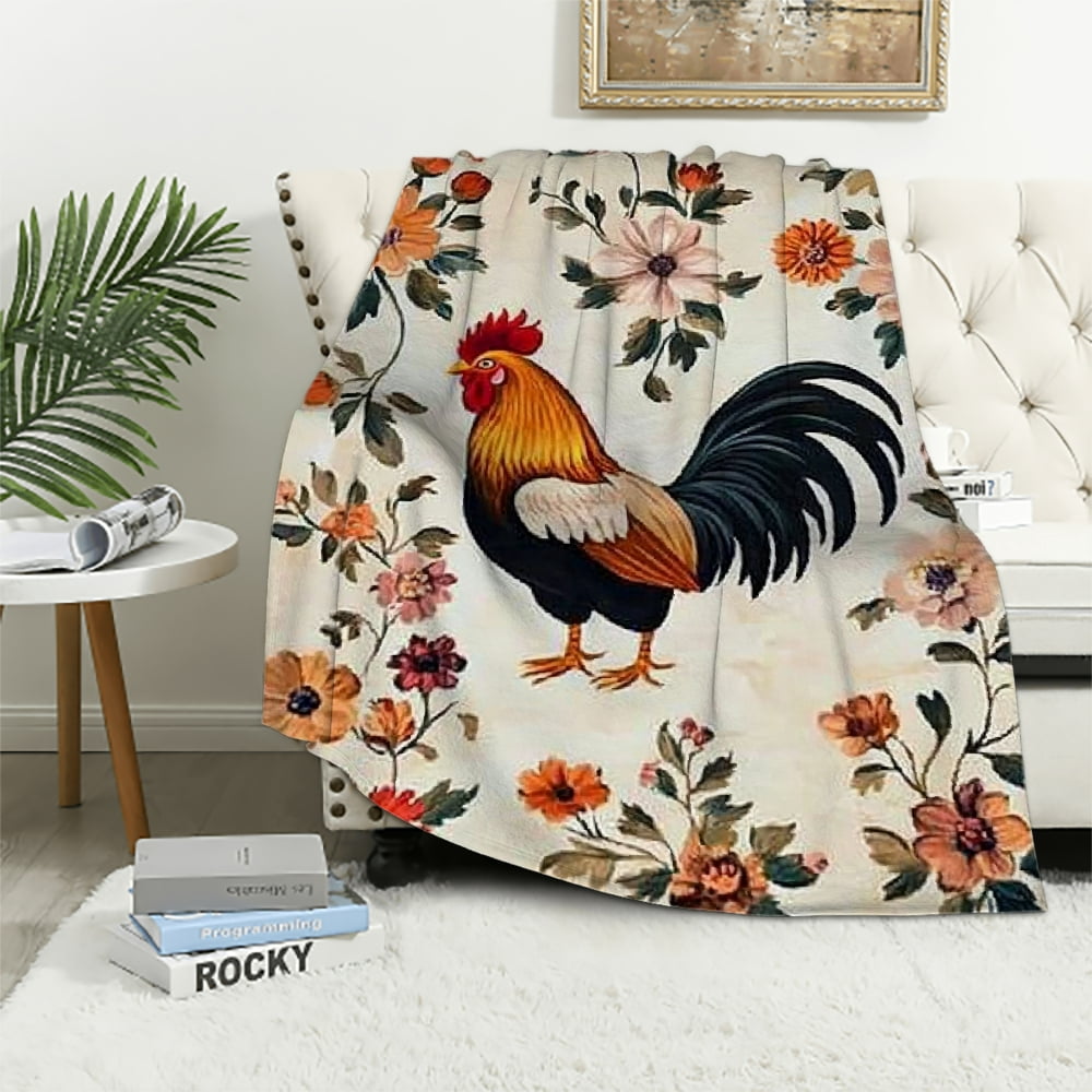 Autua Cute Rooster Blanket Gifts for Kids Adult Girls,Chicken and ...