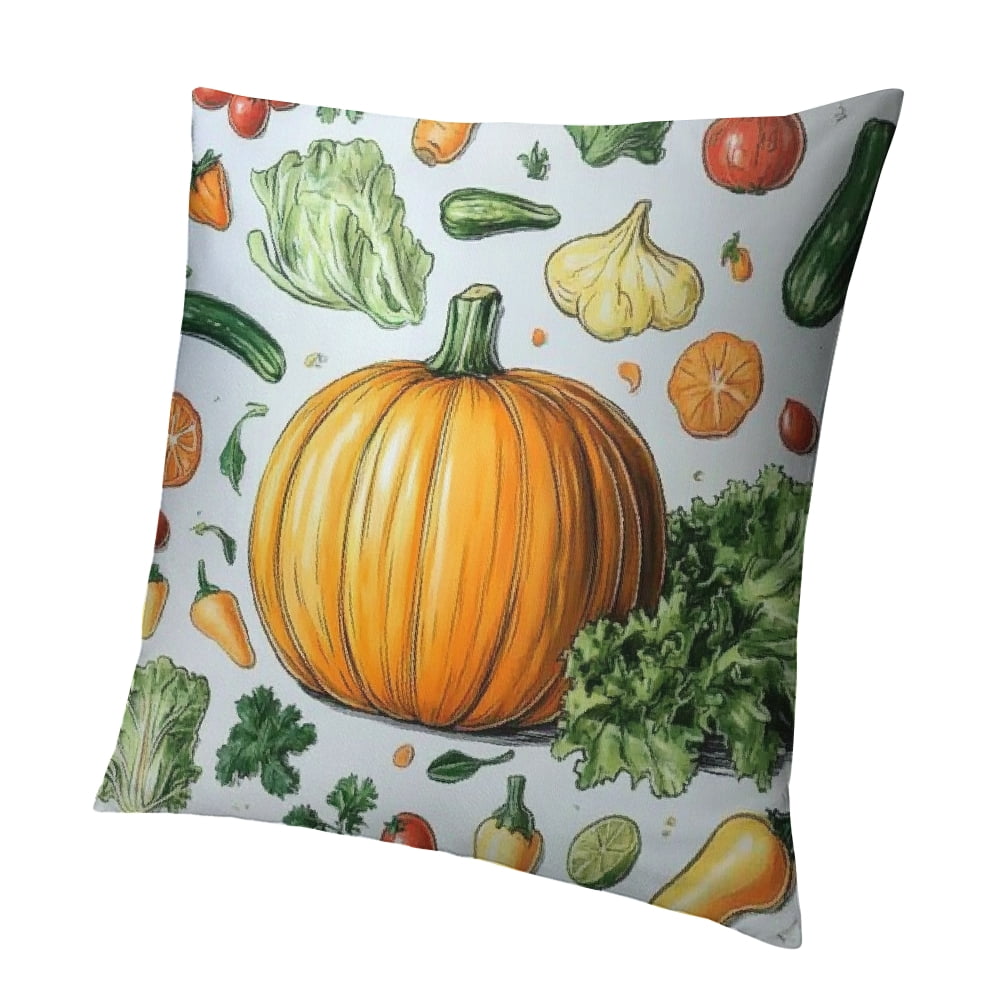 Autua Cute Vegetables Throw Pillow Cases Pumpkin Carrot Soft Pillow ...