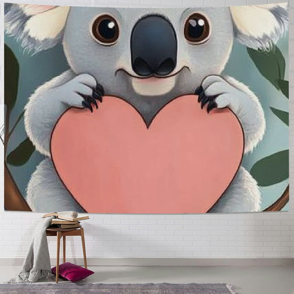 Autua Cute koala print art deco tapestries, perfect for home décor, wall camouflage 60x50inch ...
