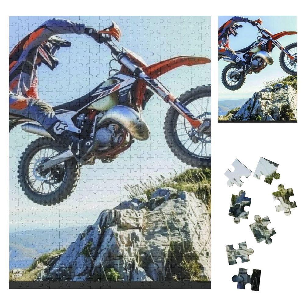 Autua Dirt Bike Wooden Jigsaw Puzzle Vertical Style Family Friends Gift ...