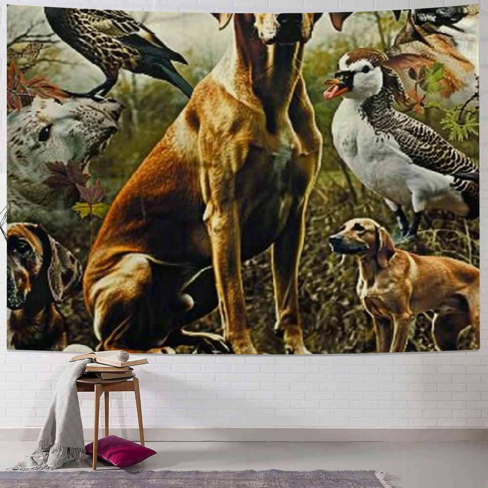 Autua Dogs Bird Duck Tapestry Wall Hanging Unique Style Graphic ...