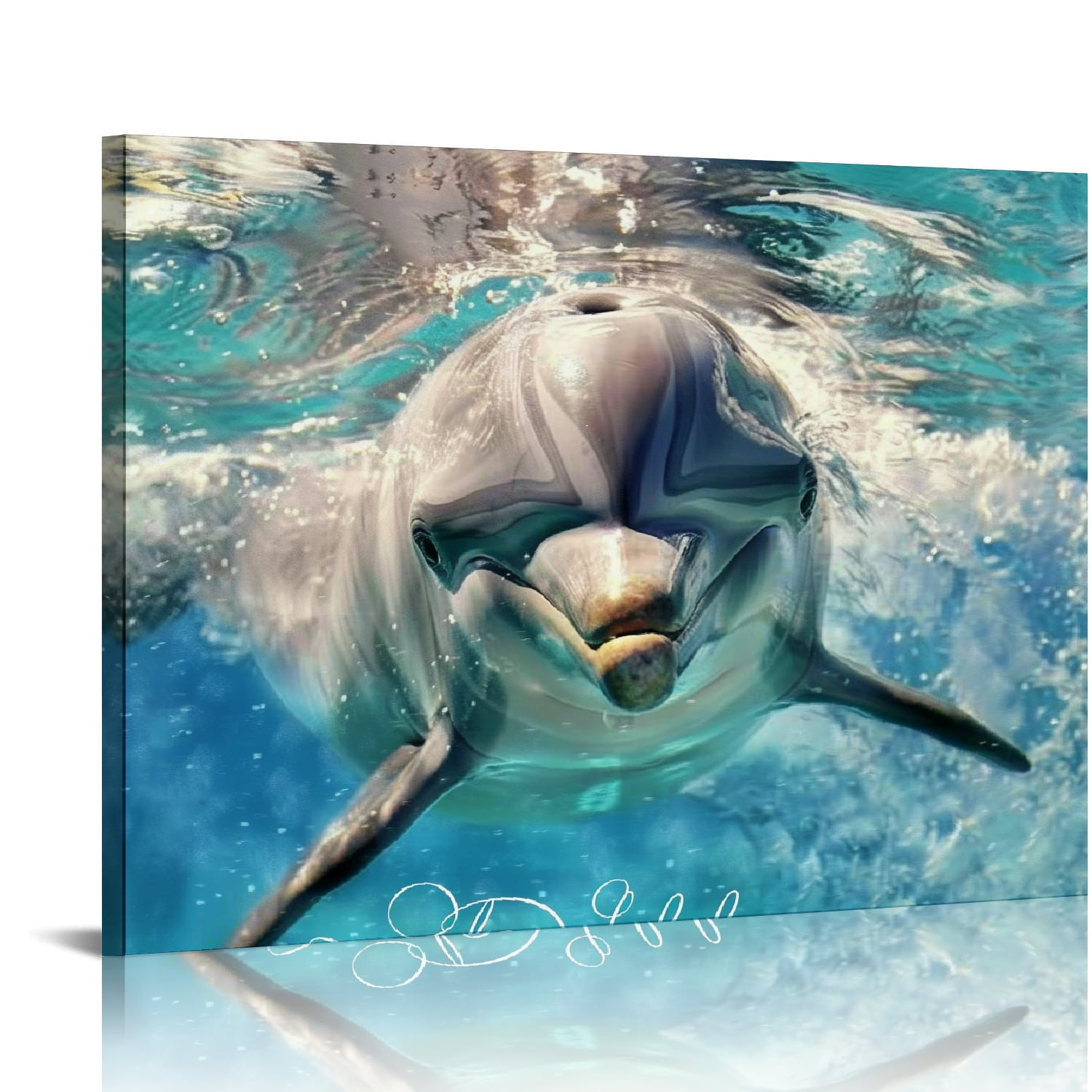 Autua Dolphin Water Rayonism Print On Canvas Wall Art Decor 20x16in ...