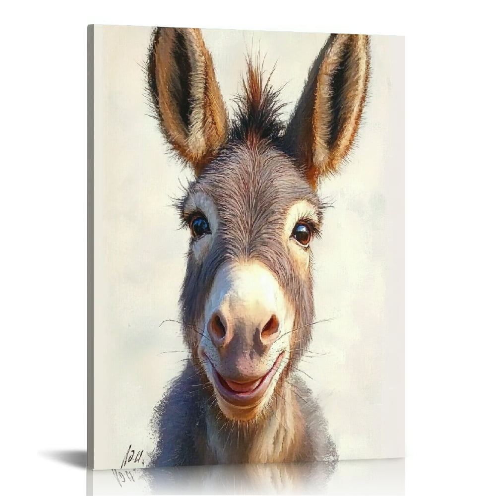 Autua Donkey Canvas Print Wall Art For Living Room Bedroom Decor 16x20 ...