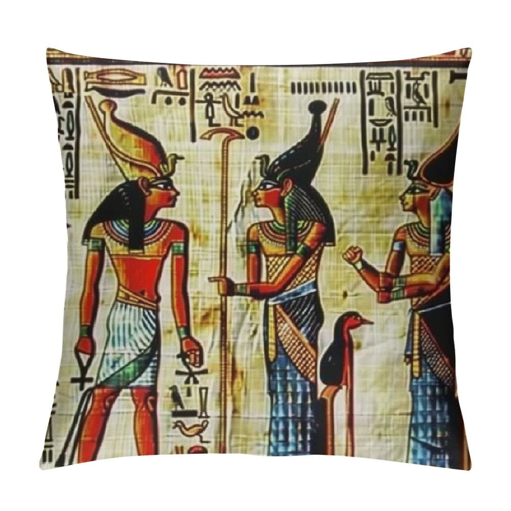 Autua Egyptian Art Symbols Language Graphic Decorative Cushion Throw ...