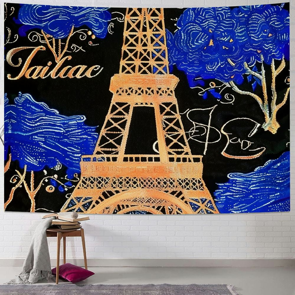 Autua Eiffel Tower Tapestry Wall Hanging Unique Style Graphic ...