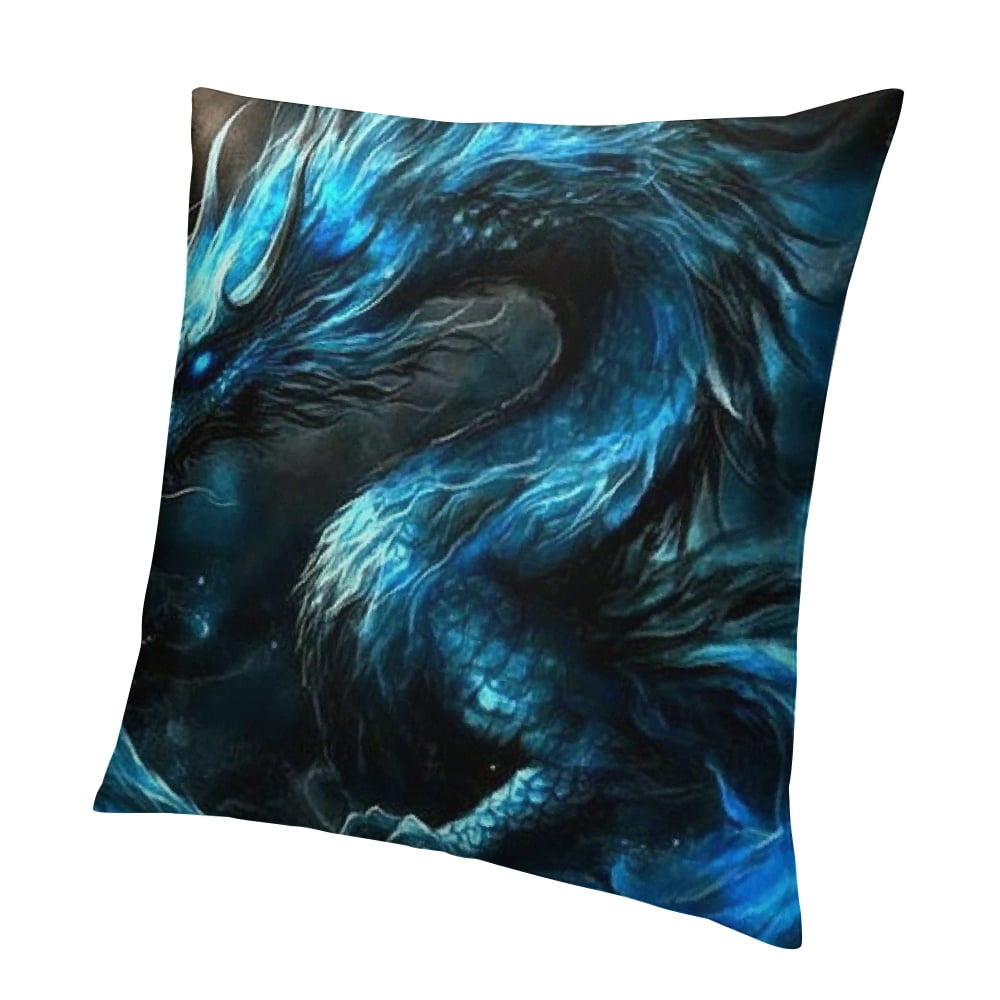 Autua Fairy hug pillow pillowcase cool blue dragon short plush square ...