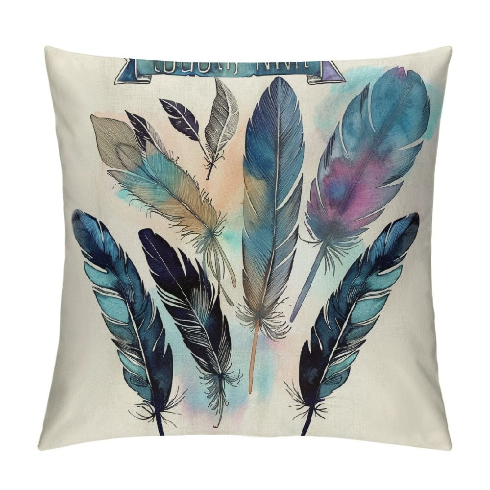 Autua Feathers Graphic Decorative Cushion Cover Home Couch Living Room ...