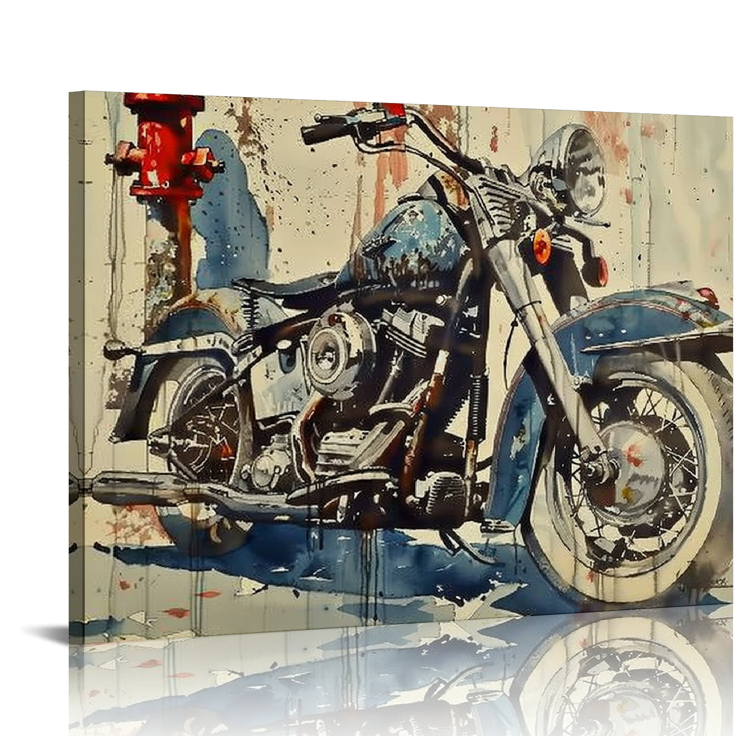 Autua Fire Hydrant Canvas Wall Art Print for Home Office Decor 20x16in ...