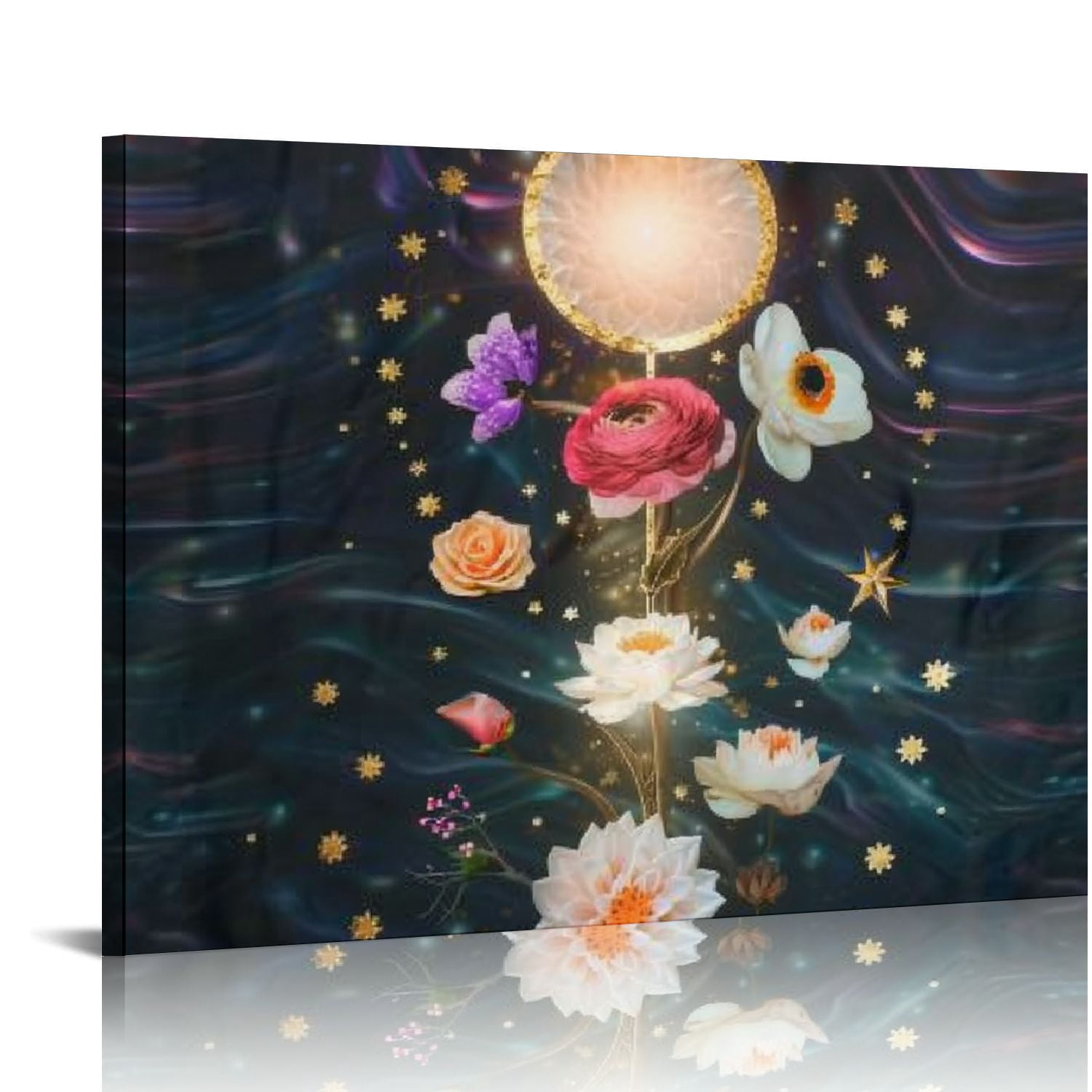 Autua Flower Gold Star Fine Art Aesthetic Poster & Print Wall Painting ...