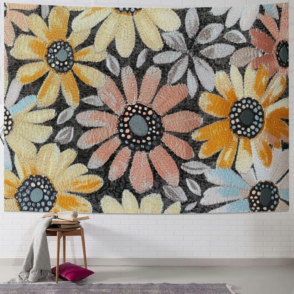Autua Flower Pattern Tapestry Wall Hanging Unique Style Home Decor ...
