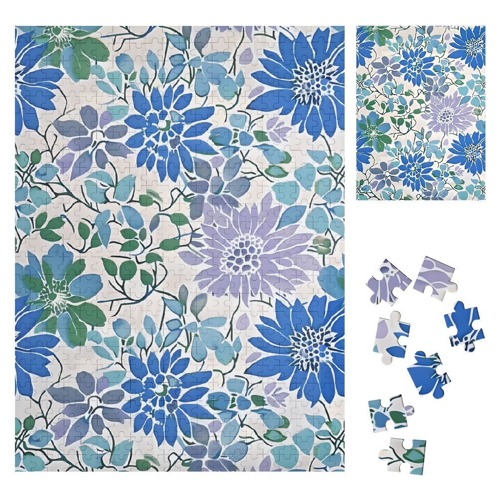 Autua Flower Pattern Wooden Jigsaw Puzzle Vertical Style Gift for ...