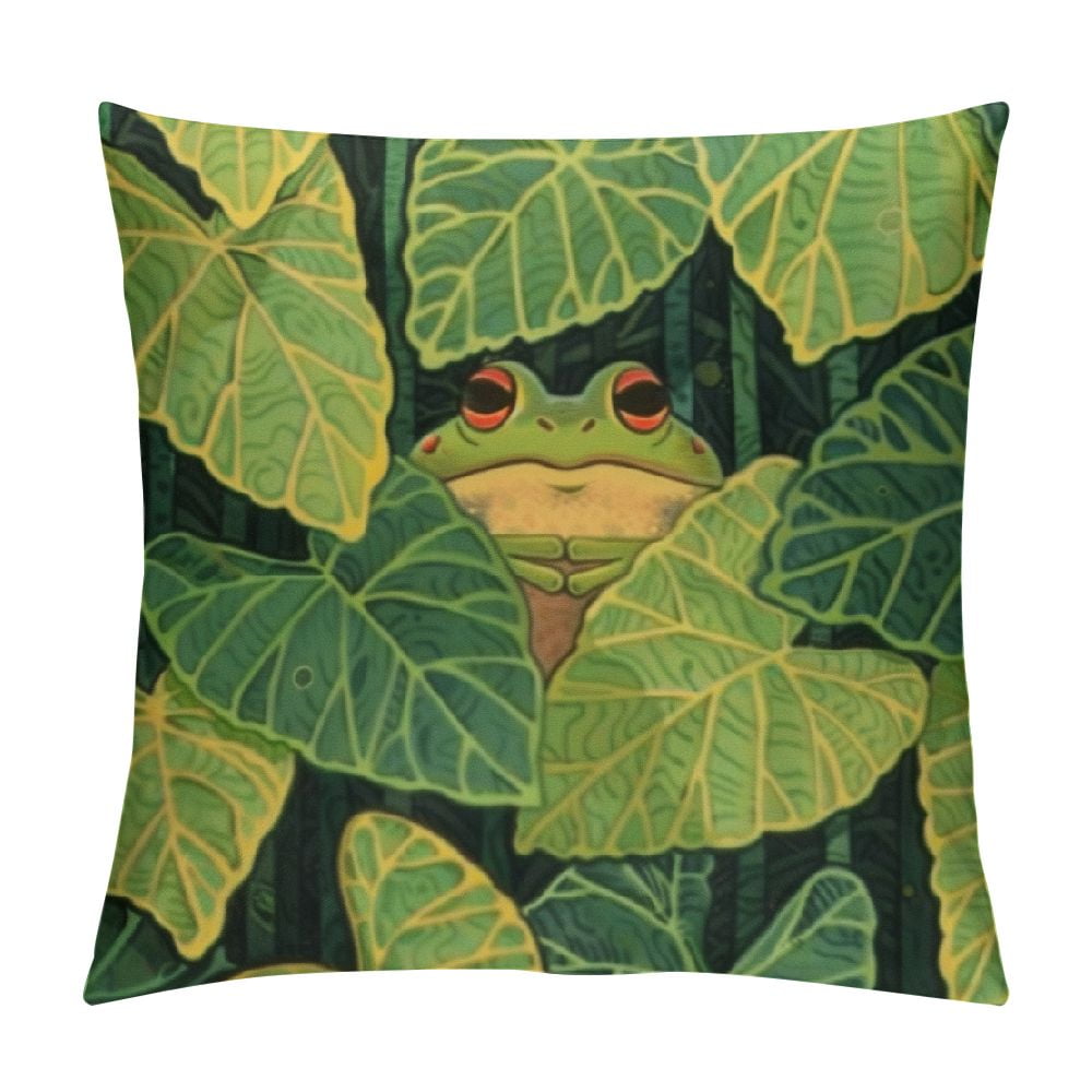 Autua Frog Graphic Decorative Cushion Cover for Home Couch Living Room ...