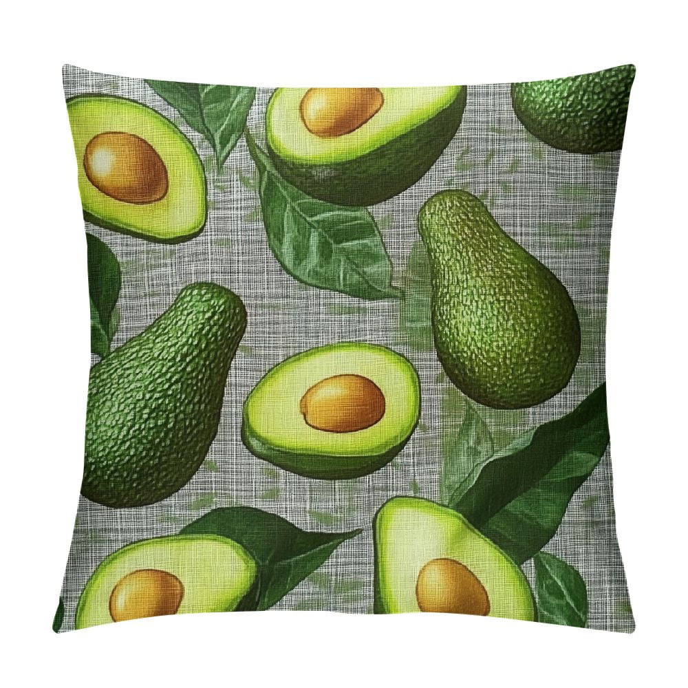 Autua Fruit Theme Throw Pillow Cover Avocado Striped Pillow Cover ...