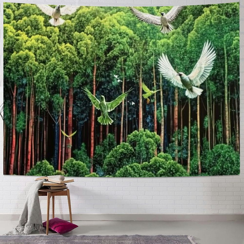 Autua Green Forest Tapestry, Art Tapestry, Country Art Tapestry ...