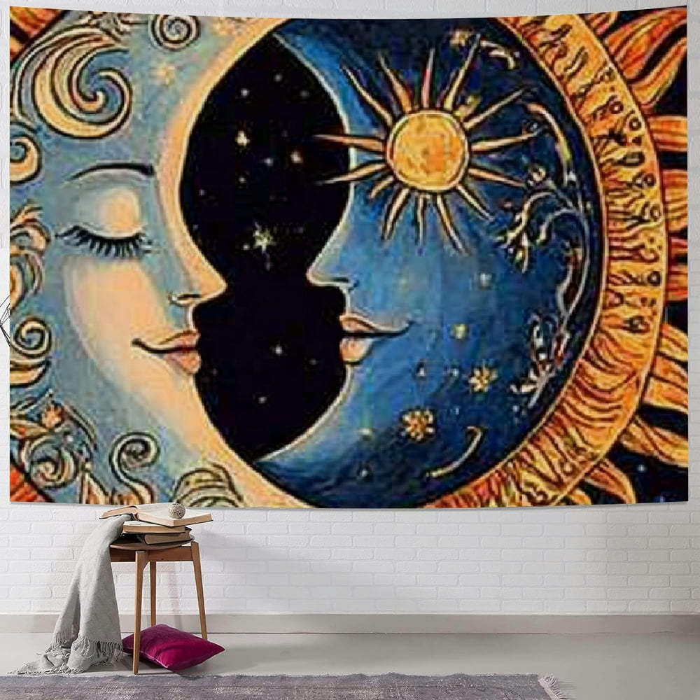 Autua Hippy sun and moon tapestry wall hanging, fit bedroom aesthetic ...