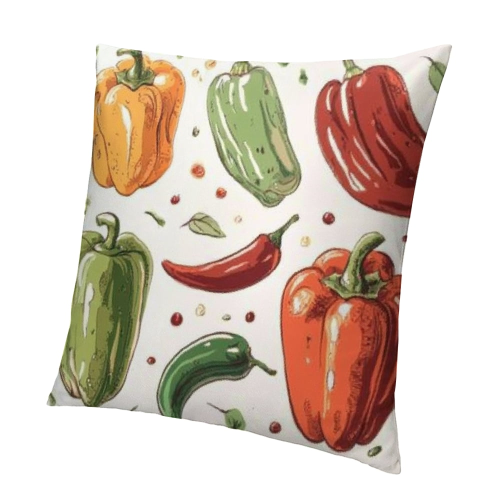 Autua Kids Vegetable Throw Pillow Covers,Tomatoes Chili Peppers Pillow ...