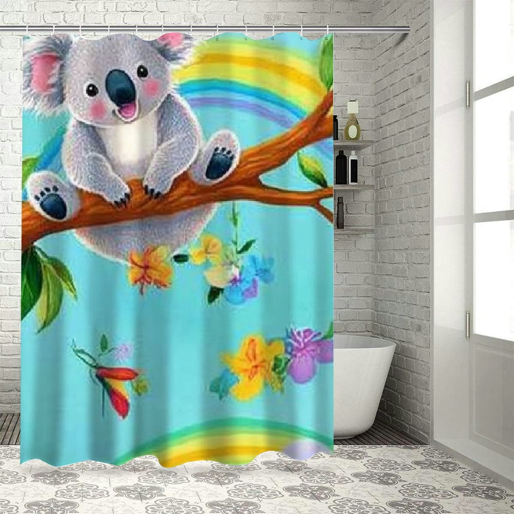 Autua Koalas Rainbows Jigsaw Shower Curtain 100% Polyester with Hooks 36"x72 - Walmart.com