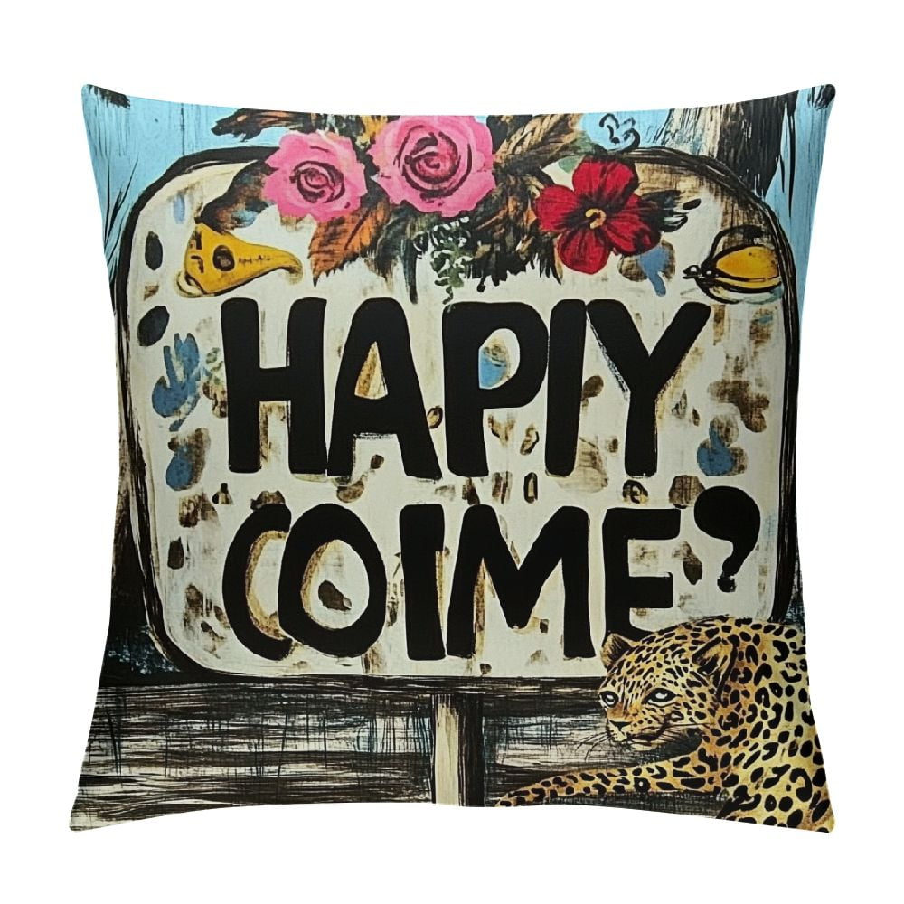 Autua Leopard Print Graphic Decorative Pillow Cover for Home Couch ...