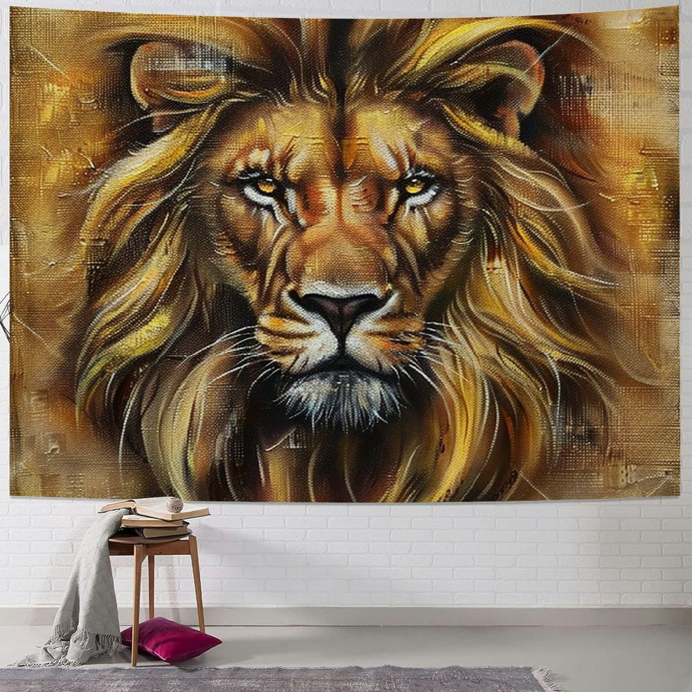 Autua Lion Tapestry Wall Hanging Unique Style Graphic Tapestries Home ...